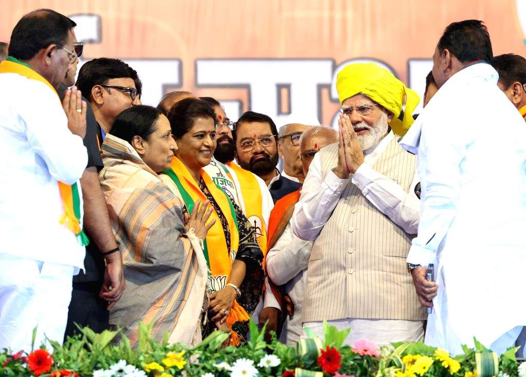 Prime Minister Narendra Modi during a public meeting amid ongoing Lok ...