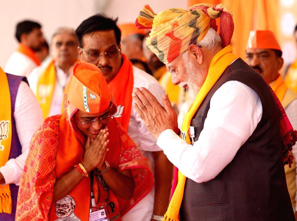 Prime Minister Narendra Modi during a public meeting amid ongoing Lok ...
