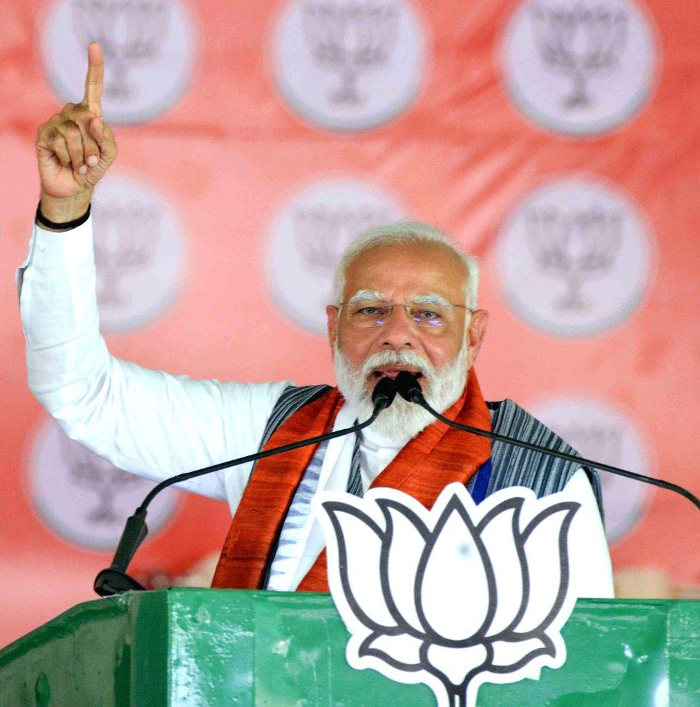 Prime minister Narendra Modi during an election rally