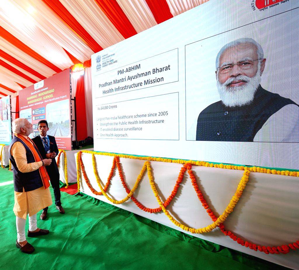 Prime Minister Narendra Modi during an event organised for laying of ...