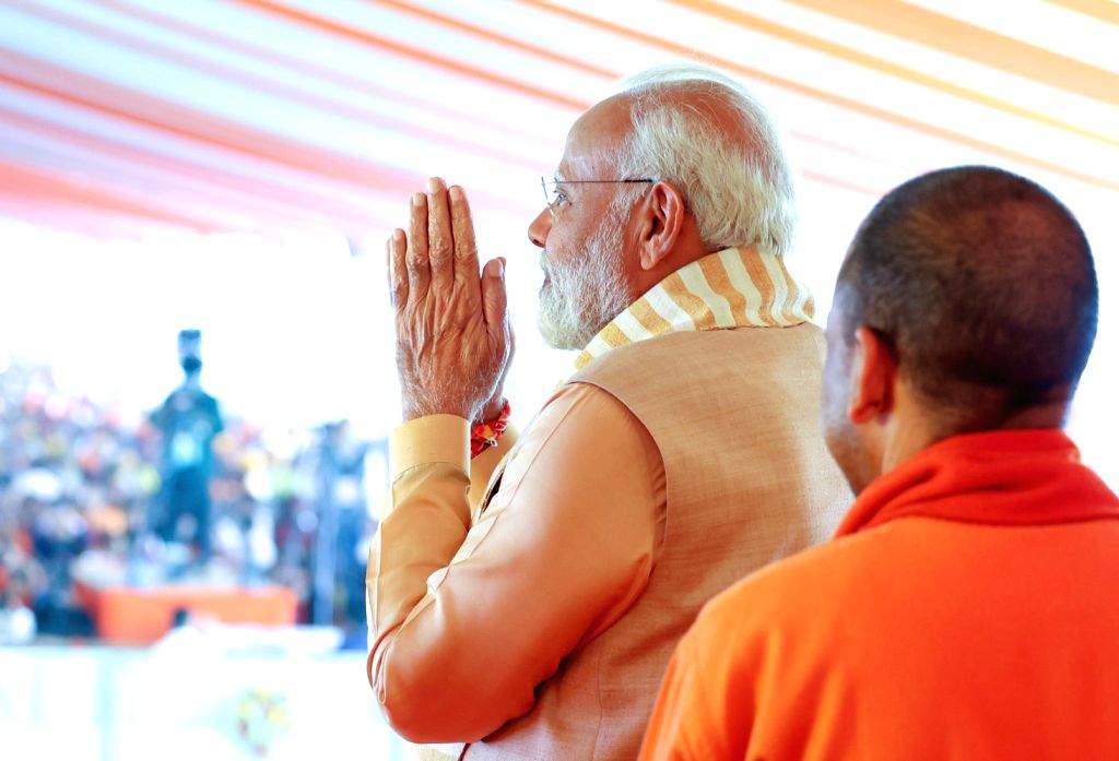 Prime Minister Narendra Modi during foundation stone laying ceremony of ...