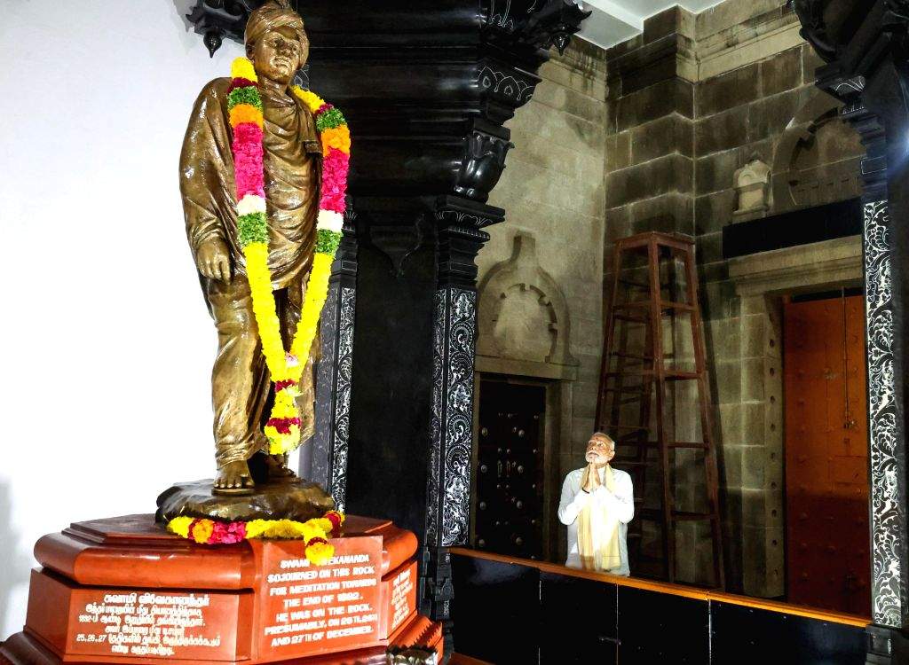 Prime Minister Narendra Modi during his visit to Vivekananda Rock Memorial