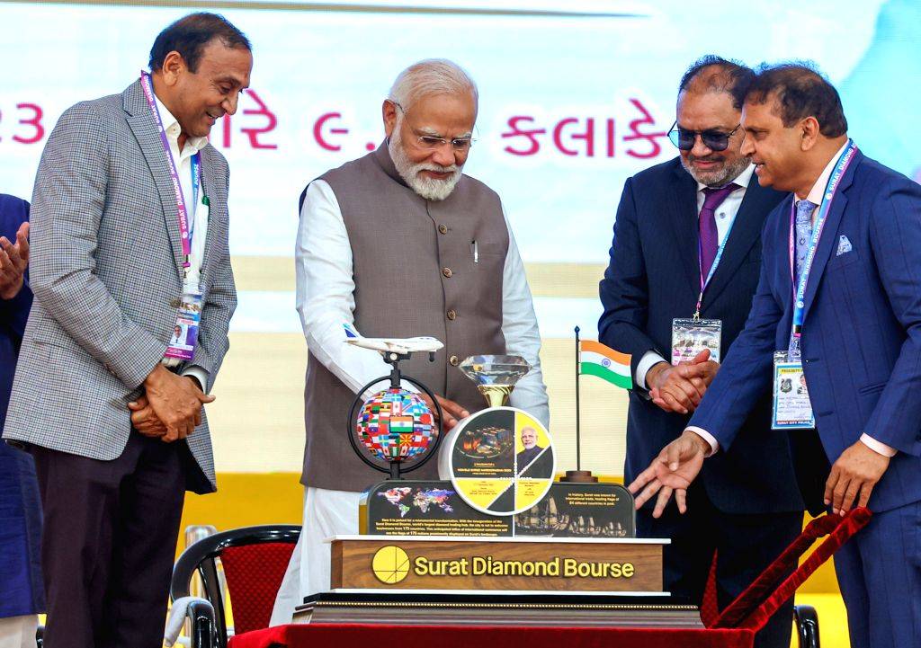 Prime Minister Narendra Modi during the inauguration of Surat Diamond ...