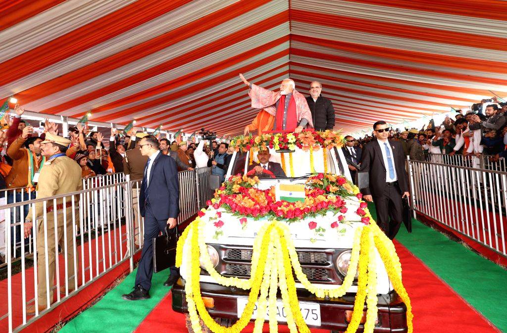 Prime Minister Narendra Modi during the inauguration and foundation ...