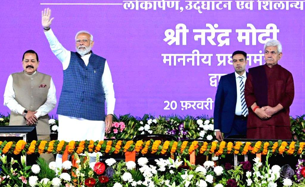 Prime Minister Narendra Modi during the foundation-laying ceremony of ...