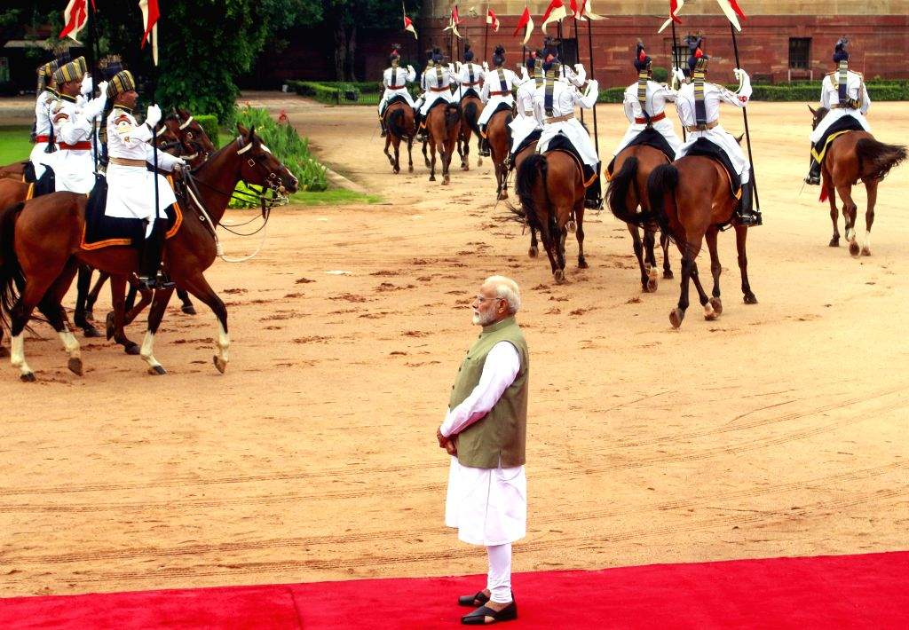 Prime Minister Narendra Modi during the Ceremonial Reception at ...