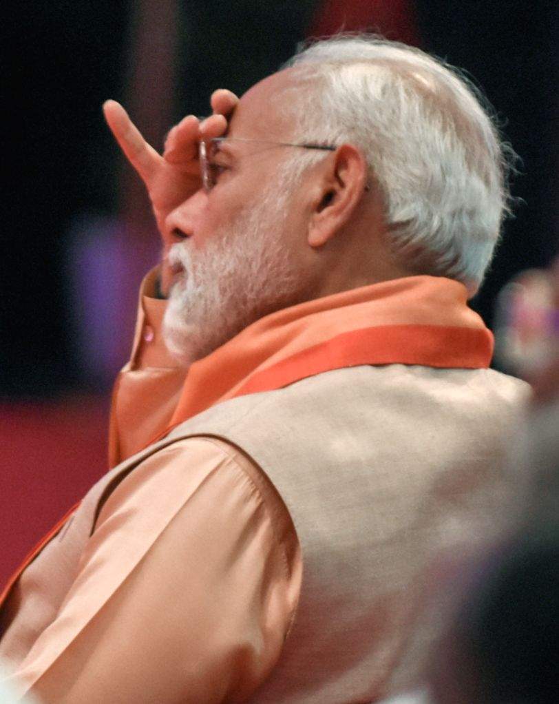 Prime Minister Narendra Modi during the 4th groundbreaking ceremony of ...