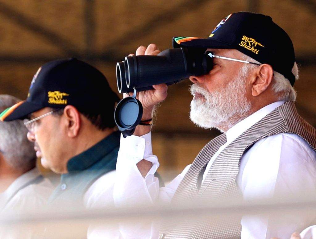 Prime Minister Narendra Modi during the Exercise Bharat Shakti