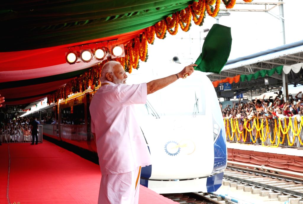 Prime Minister Narendra Modi flags off Keralaâ s first Vande Bharat Express