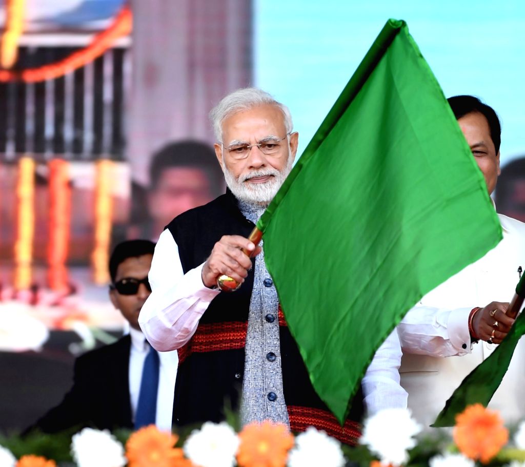 Modi flags off first train passing through Bogibeel Bridge