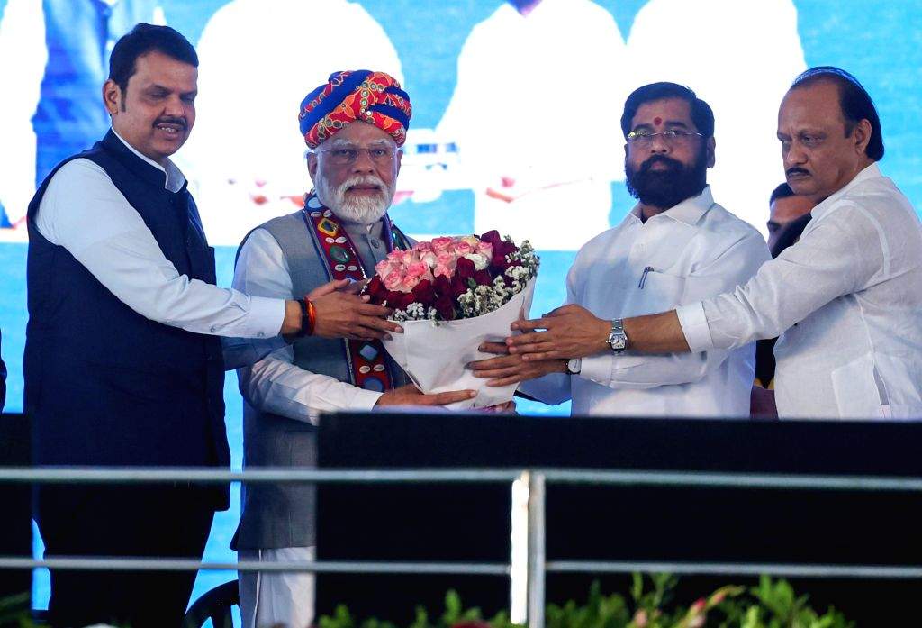 Prime Minister Narendra Modi greets the gathering during the ...