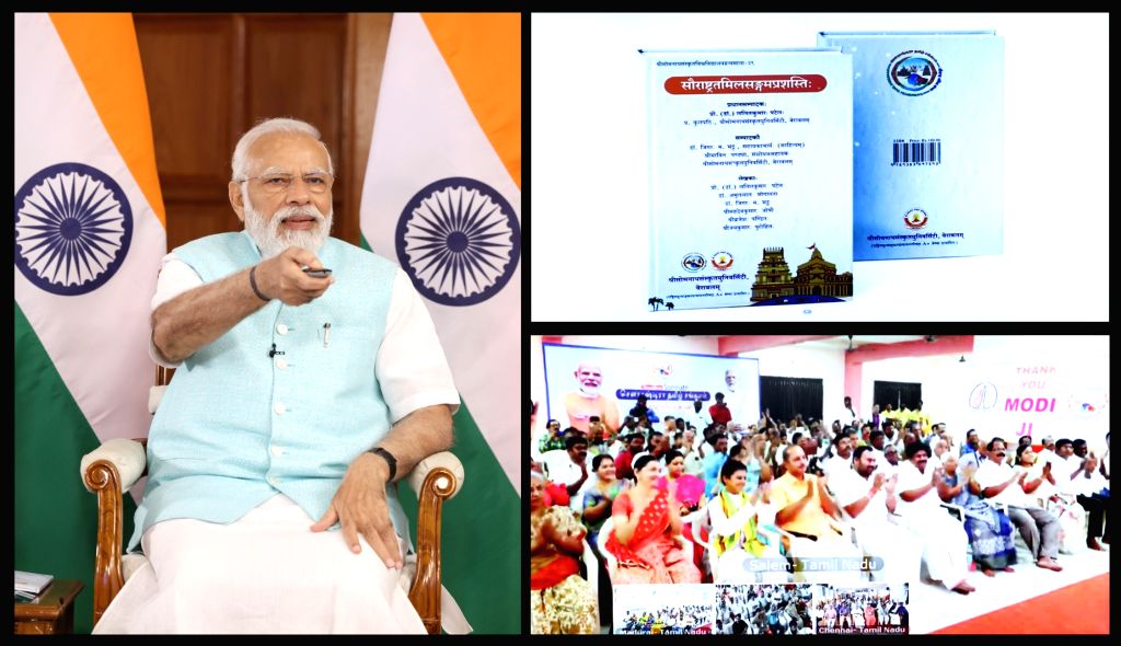 Prime Minister Narendra Modi launches the book 'Saurashtra-Tamil ...