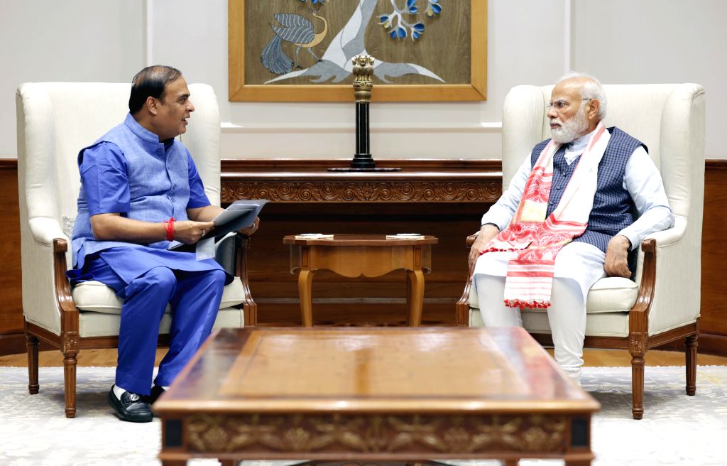 Prime Minister Narendra Modi meets Assam Chief Minister Himanta Biswa