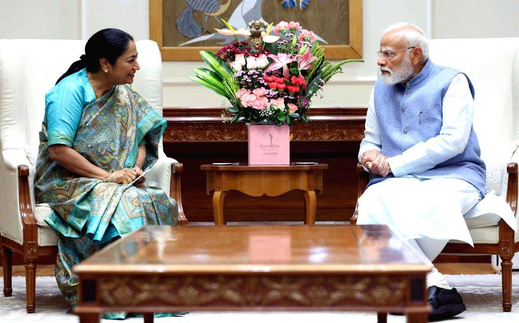 Prime Minister Narendra Modi meets Delhi Chief Minister Rekha Gupta