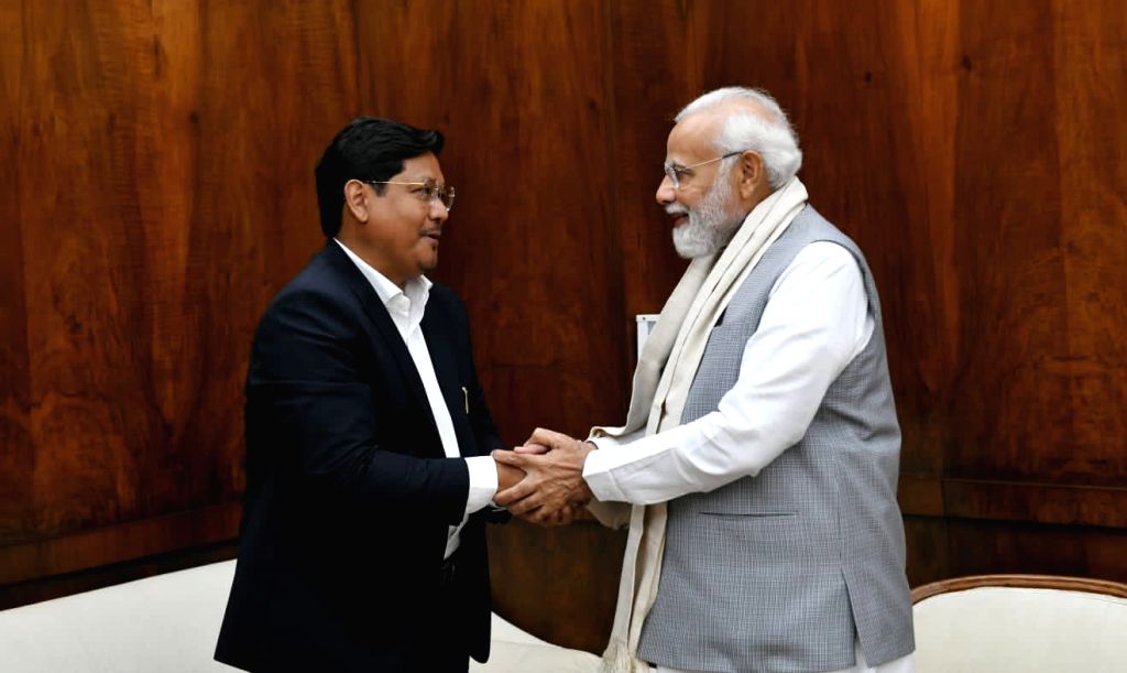 New Delhi: Prime Minister Narendra Modi meets Meghalaya Chief Minister ...