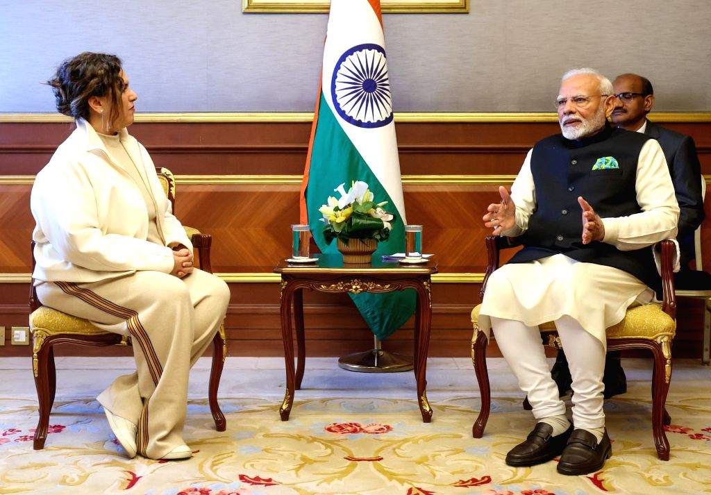 Prime Minister Narendra Modi meets Shaikha A J Al-Sabah