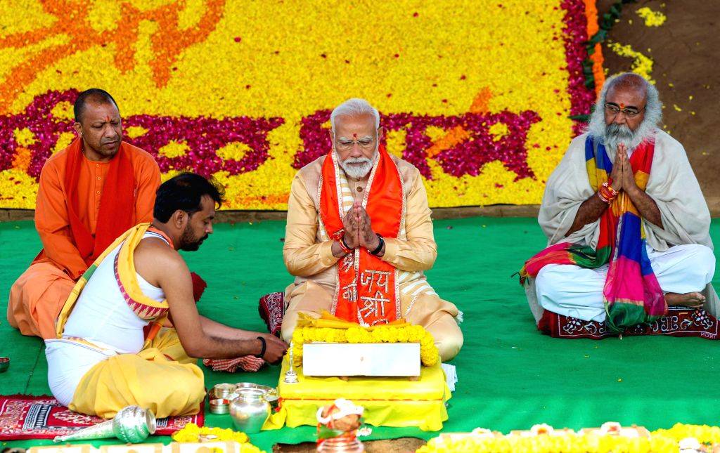 Prime Minister Narendra Modi participates in the foundation stone ...
