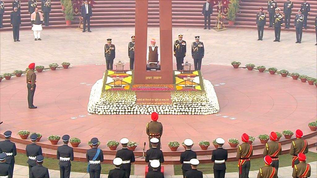 Prime Minister Narendra Modi pays homage at the National War Memorial ...