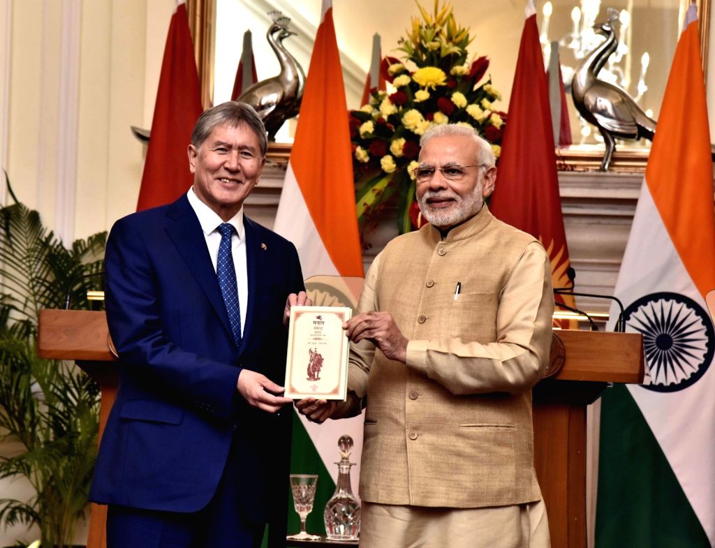 Modi presents Indian poems, Manas book to Kyrgyz President