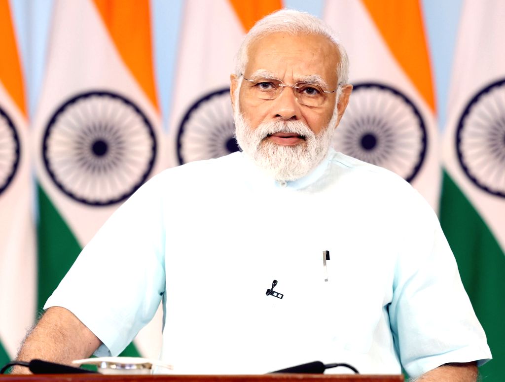 Prime Minister Narendra Modi speaks at the inauguration of a Rozgar Mela