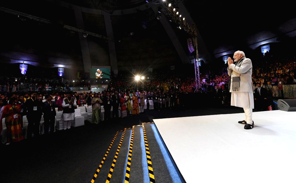 New Delhi : Prime Minister Narendra Modi speaks during Pariksha Pe Charcha