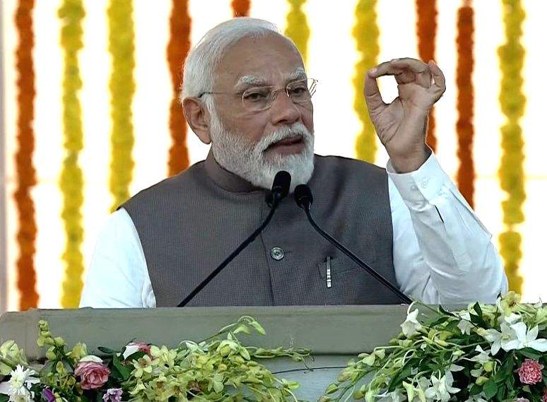 Prime Minister Narendra Modi speaks during the inauguration of Surat ...