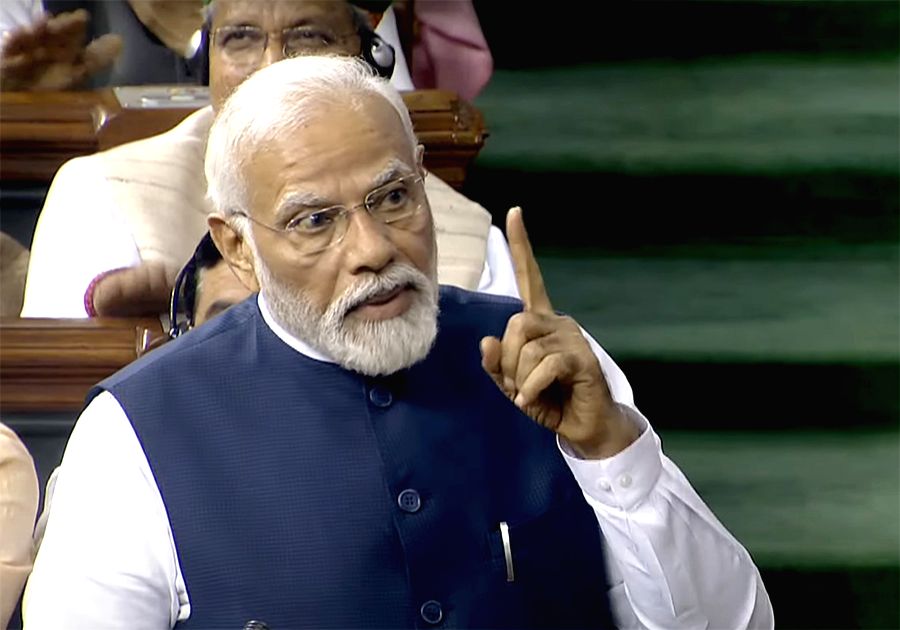 Prime Minister Narendra Modi Speaks in Lok Sabha During the ongoing ...