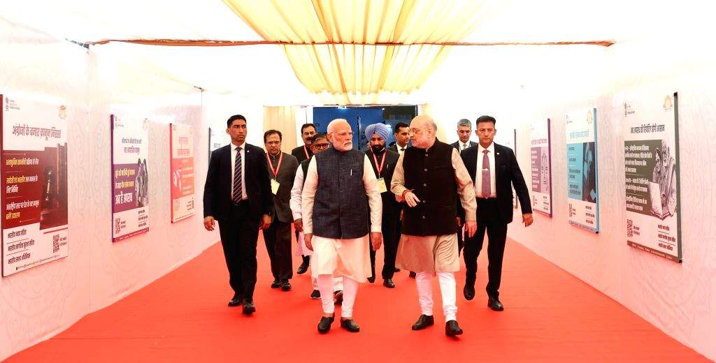 Prime Minister Narendra Modi, Union Home Minister Amit Shah, and Punjab ...