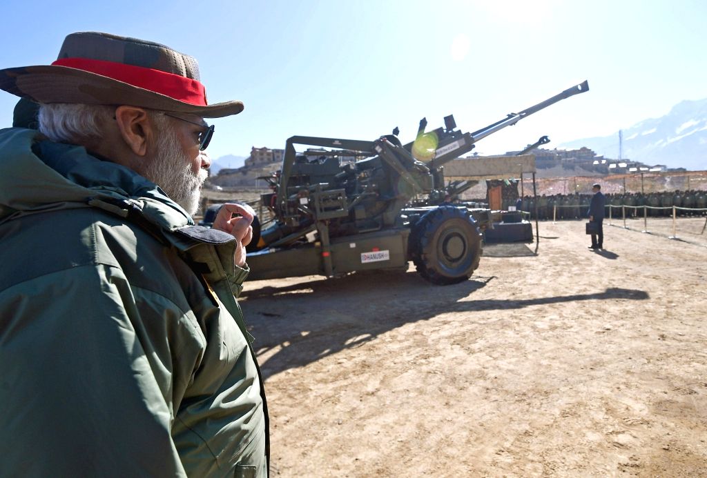 Prime Minister Narendra Modi while celebrating Diwali with army personnel