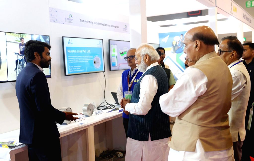 Prime Minister Narendra Modi with Defence Minister Rajnath Singh during ...