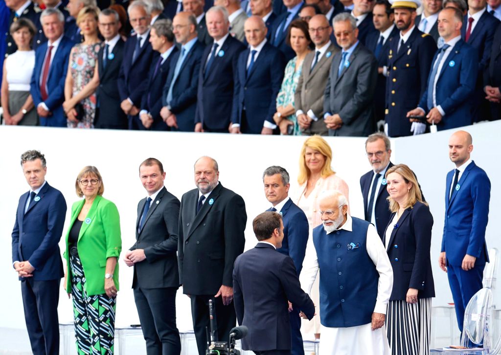 Prime Minister Narendra Modi with President of France Emmanuel Macron ...