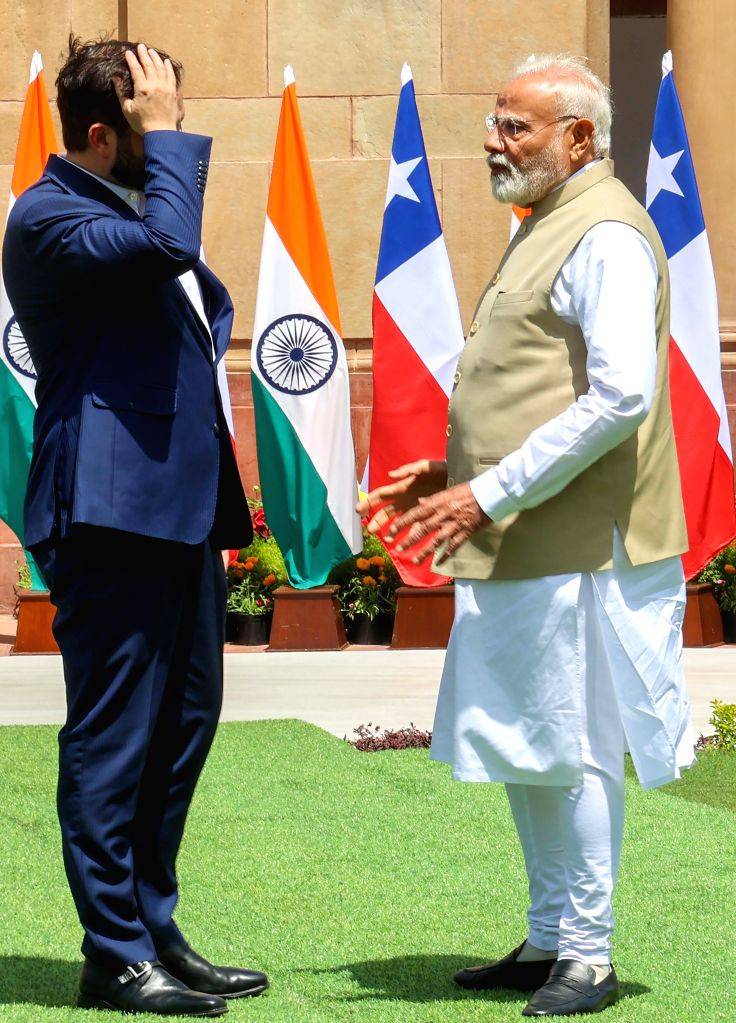Prime Minister Narendra Modi with President of Chile Gabriel Boric