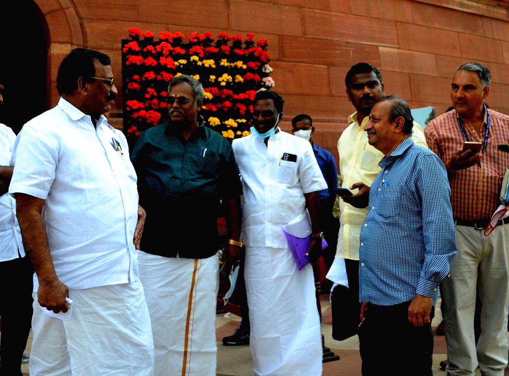 Puducherry Assembly Speaker R Selvam at the Parliament
