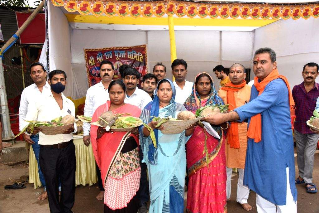 Puja material being distributed for Chhath celebrations