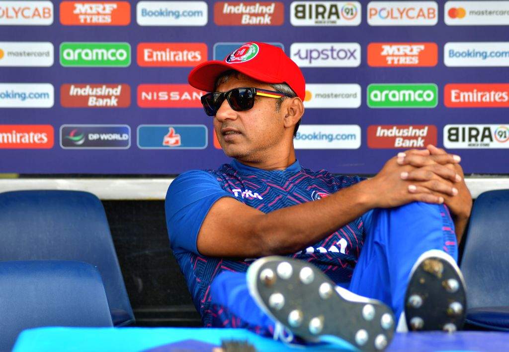 Pune : Afghanistan's players during a practice session ahead of their ...