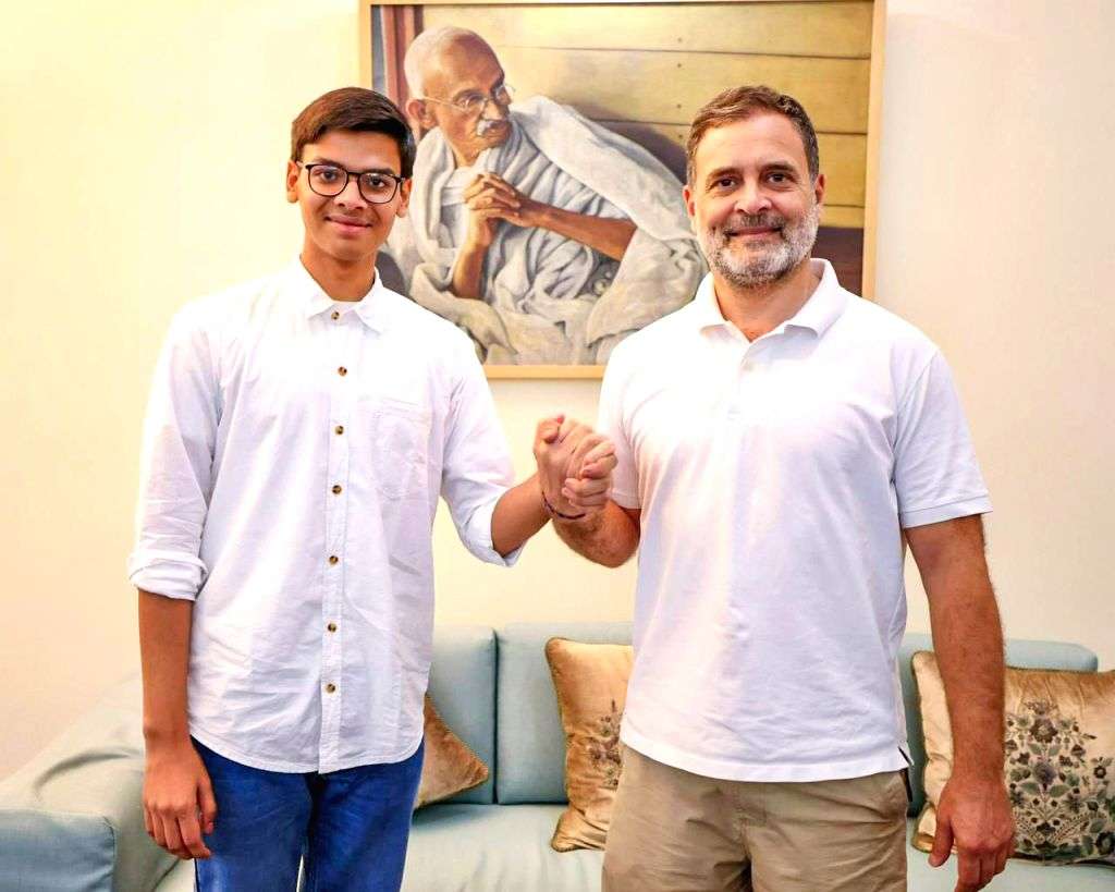 Rahul Gandhi Meets CBSE Evaluation Whistleblower Sarthak Siddhant