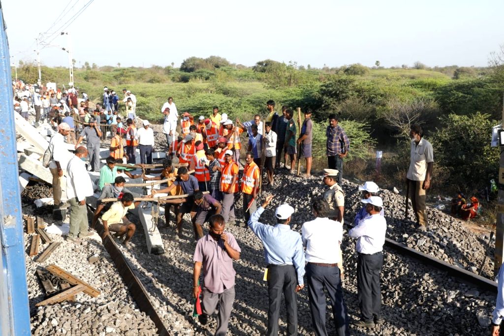 Free Photo : railway track damaged due to derailment restored
