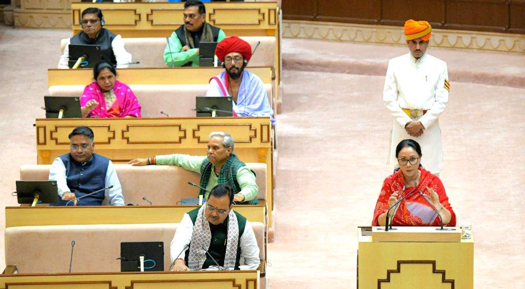 Rajasthan Finance Minister Diya Kumari presents the state budget for ...