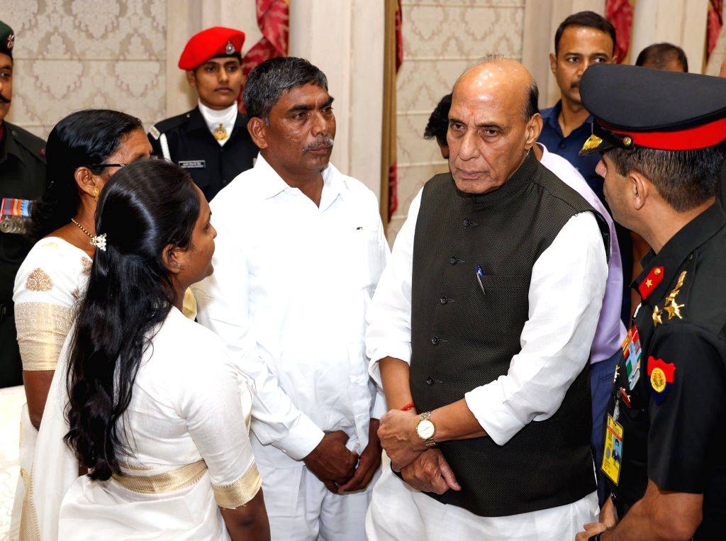 Rajnath Singh meets families of gallantry award recipients