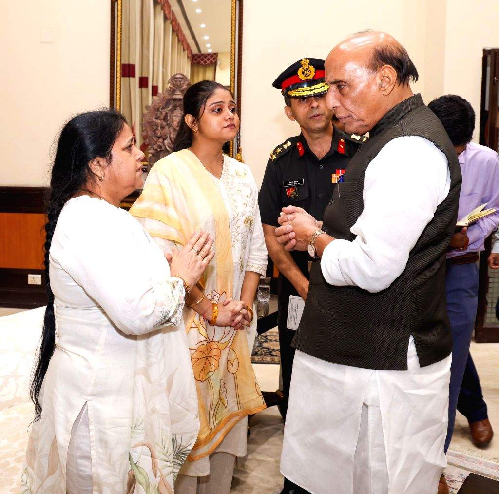 Rajnath Singh meets families of gallantry award recipients