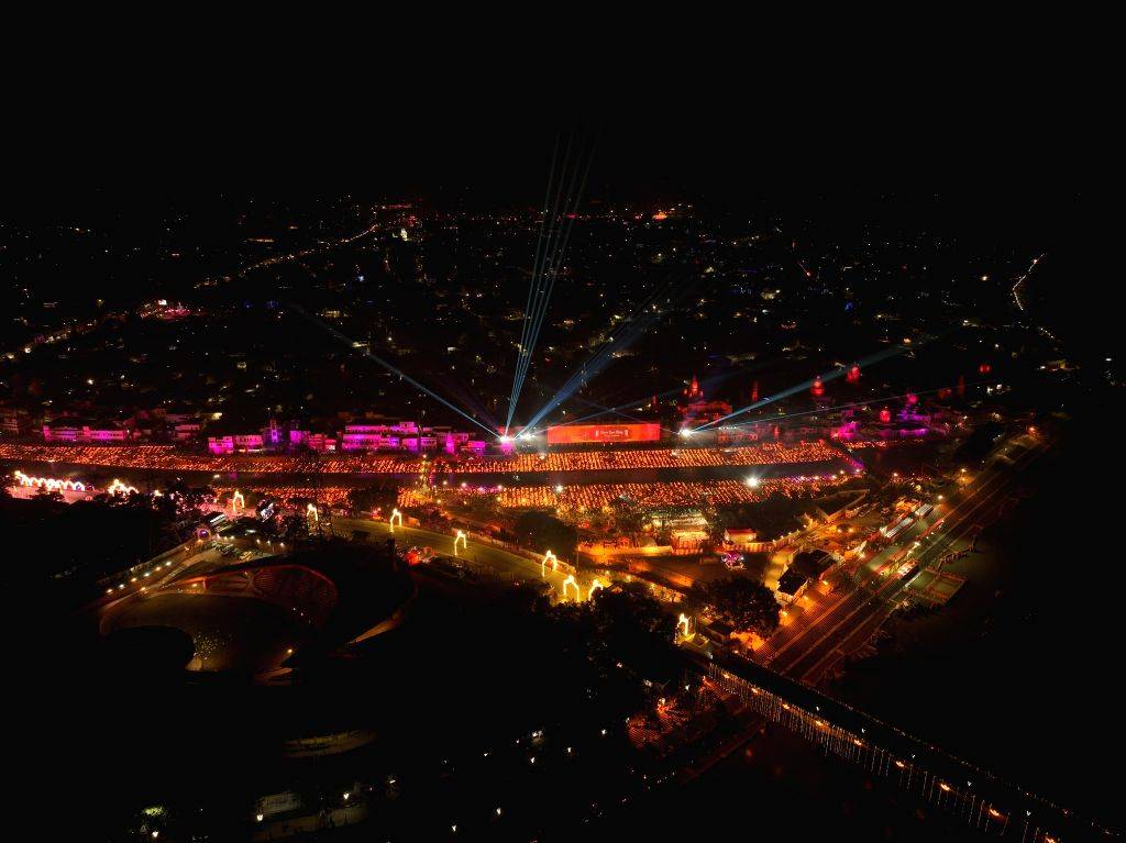 Ram ki Pouri illuminated during Deepotsav (Diwali celebrations)