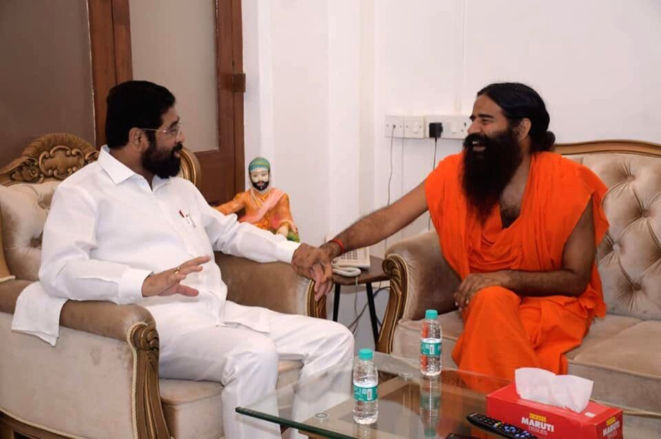 Free Photo : Ramdev Baba declares CM Shinde as 'heir' to Balasaheb ...