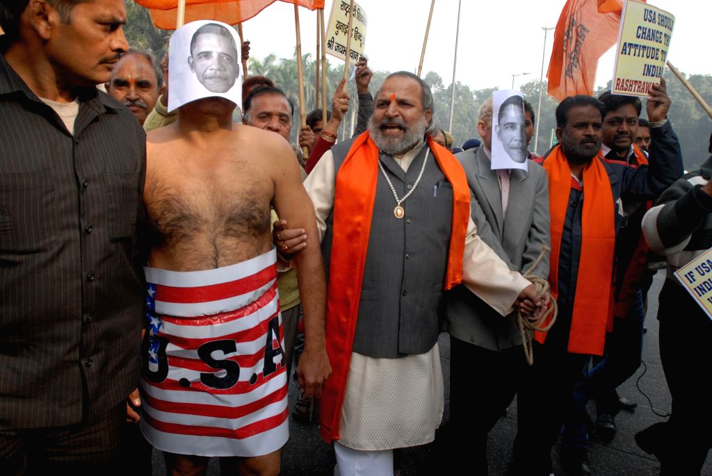 Rashtrawadi Shiv Sena activists take out a rally to protest against ...