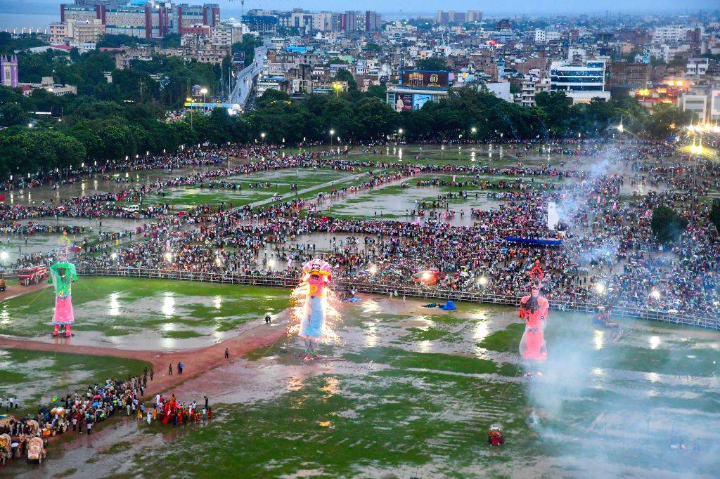 Ravan Effigy Ablaze Marks Dussehra