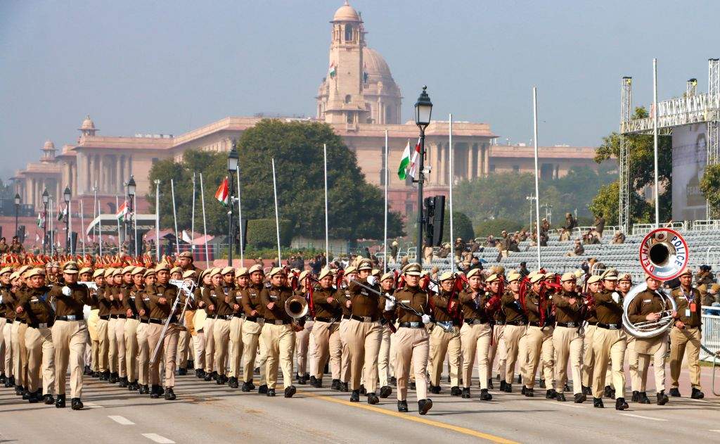 Rehearsal for the upcoming Republic Day Parade 2025 at Kartavya Path