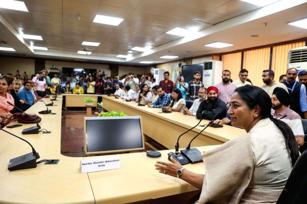 Rekha Gupta interacts with parents