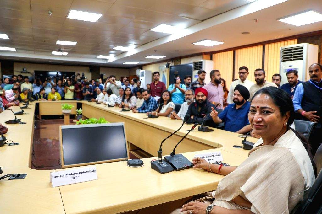 Rekha Gupta interacts with parents