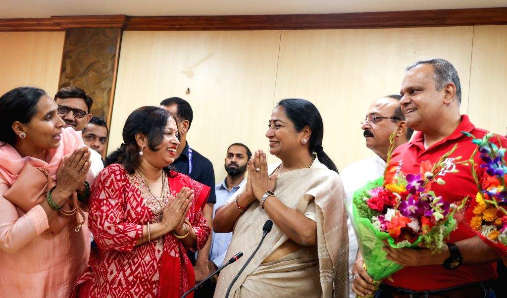 Rekha Gupta interacts with parents