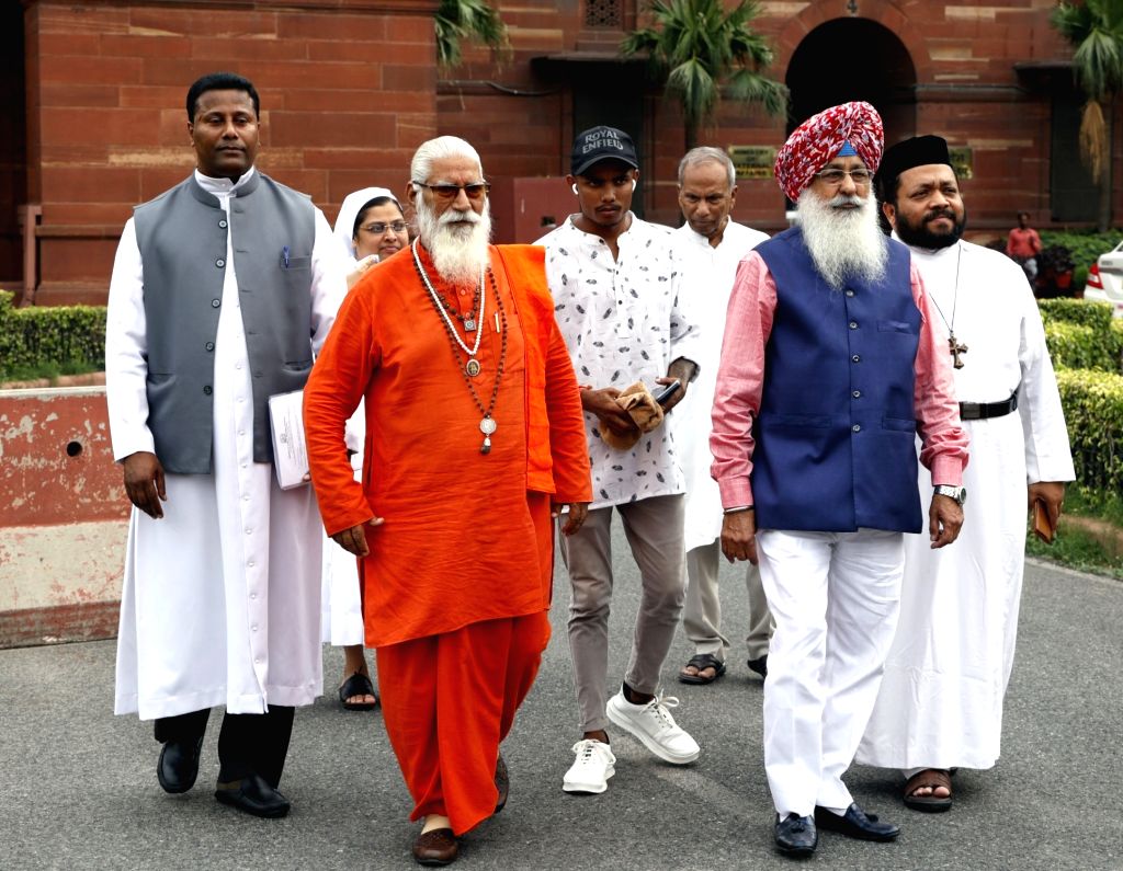 Religious Leaders of the Bharatiya Sarva Dharma Sansad coming out after ...