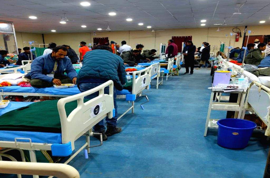 Rescued workers admitted at a community health centre after their ...